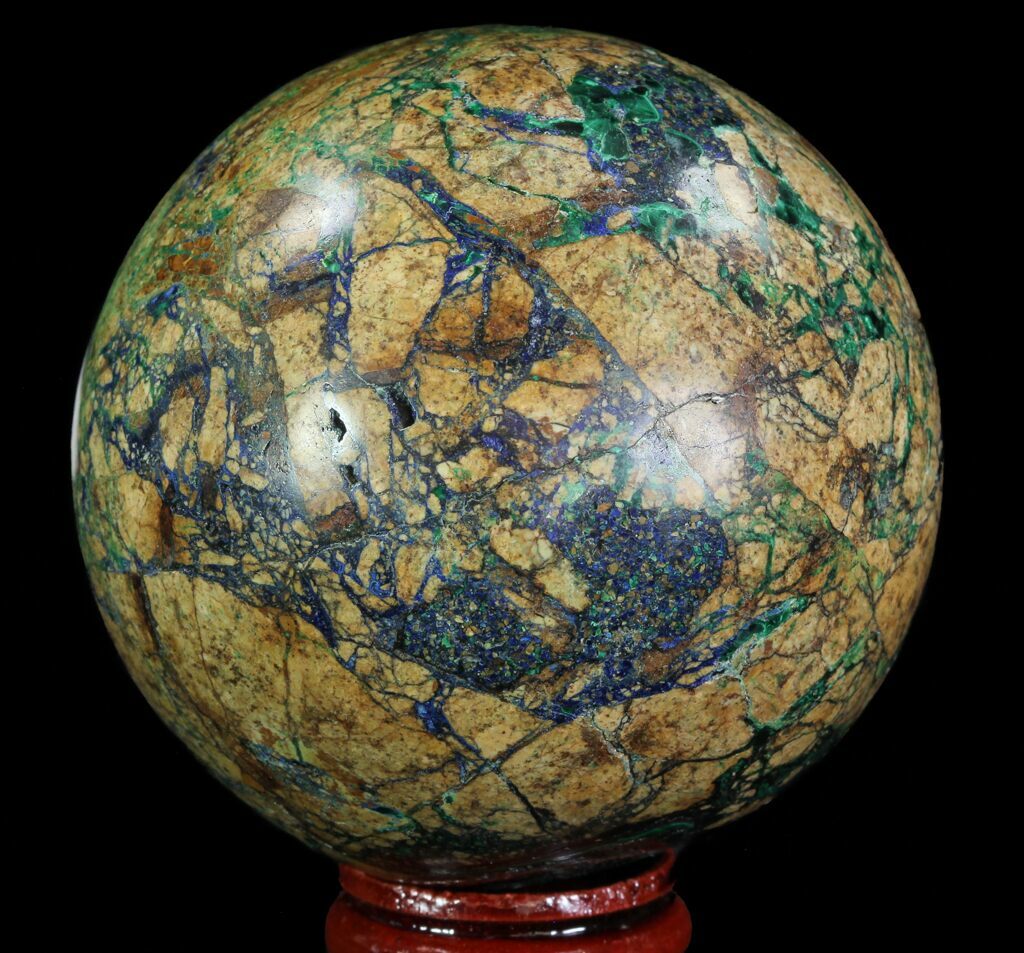 2.6" Polished Azurite, Chrysocolla & Malachite Sphere - Peru For Sale ...