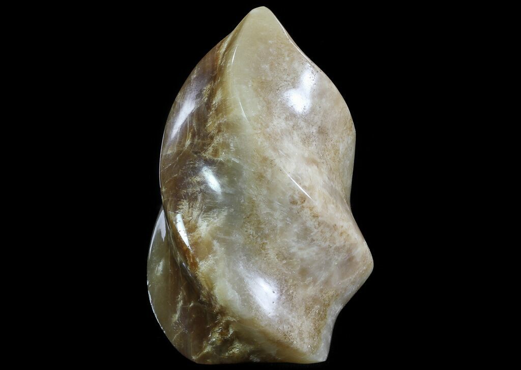 4.7" Polished Brown Calcite Flame (#74653) For Sale - FossilEra.com