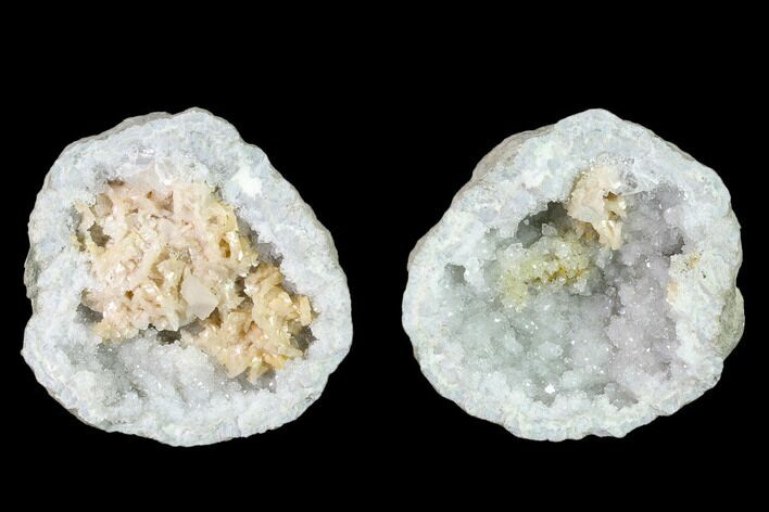 2.2" Quartz, Dolomite and Calcite Keokuk Geode Pair - Illinois (#135015 ...