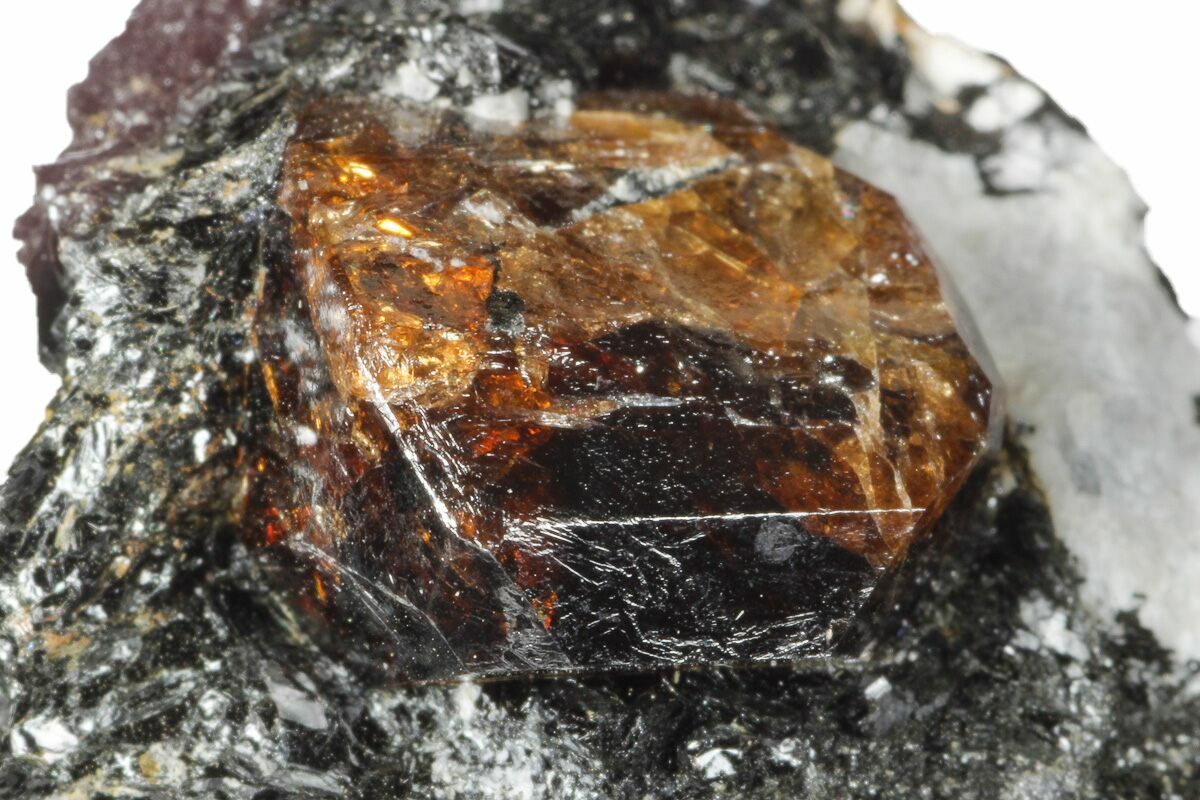 Fluorescent Zircon Crystal in Biotite Schist - Norway (#175869) For ...