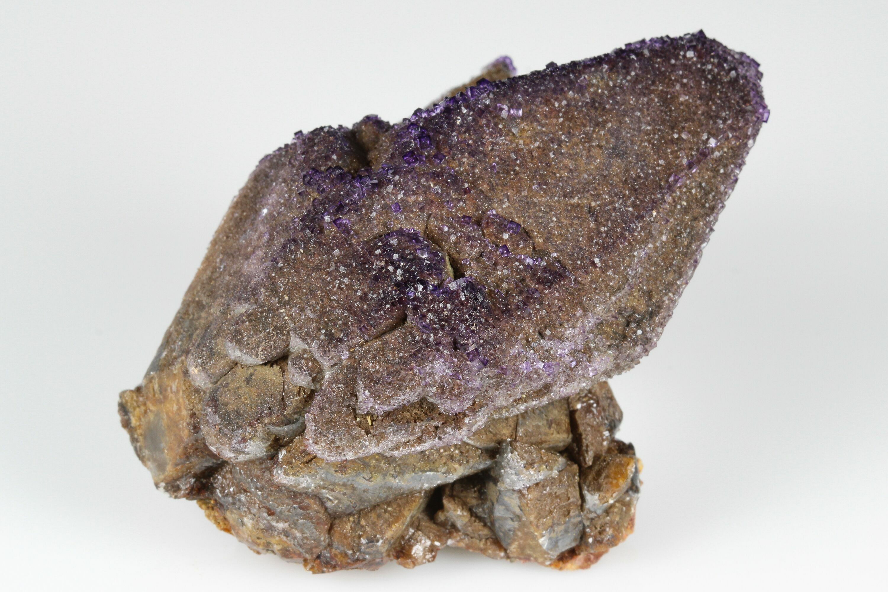 2.9" Calcite Crystal Cluster with Purple Fluorite (New Find) - China ...