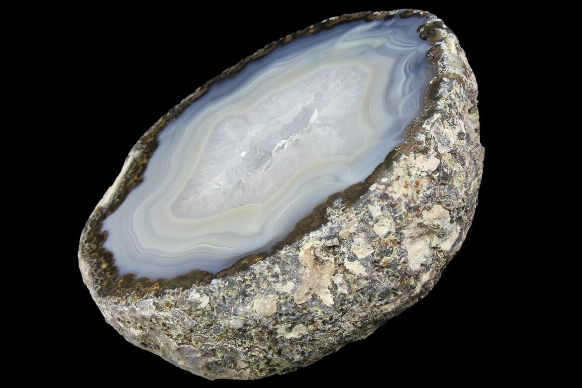 5" Las Choyas "Coconut" Geode Half with Agate & Quartz - Mexico ...