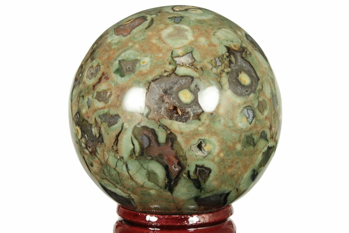 1.95" Polished Rainforest Jasper (Rhyolite) Sphere - Australia (#209238 ...