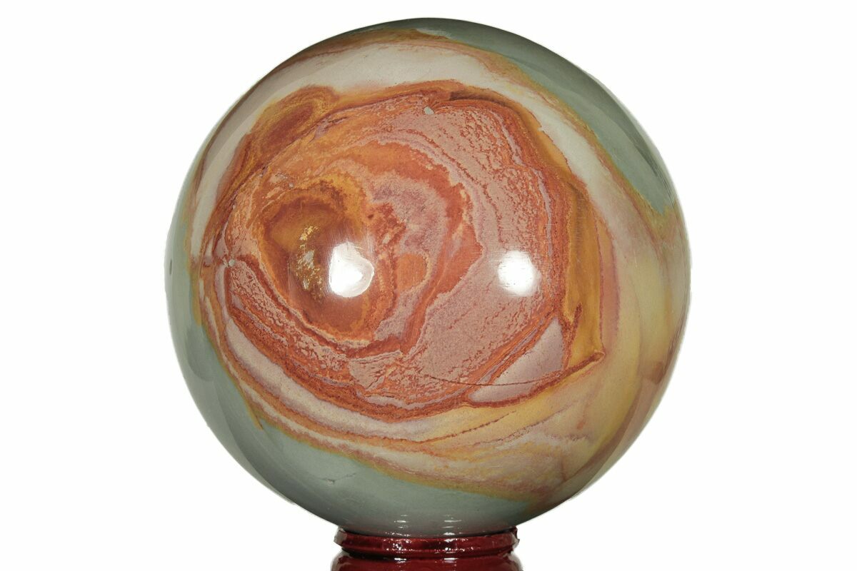 3.1" Polished Polychrome Jasper Sphere - Madagascar (#209953) For Sale - FossilEra.com