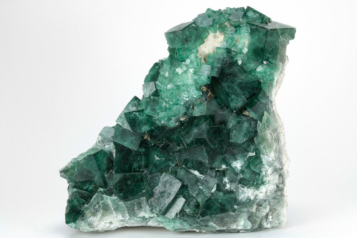 10.2" Green, Fluorescent, Cubic Fluorite Crystals - Madagascar (#211070 ...