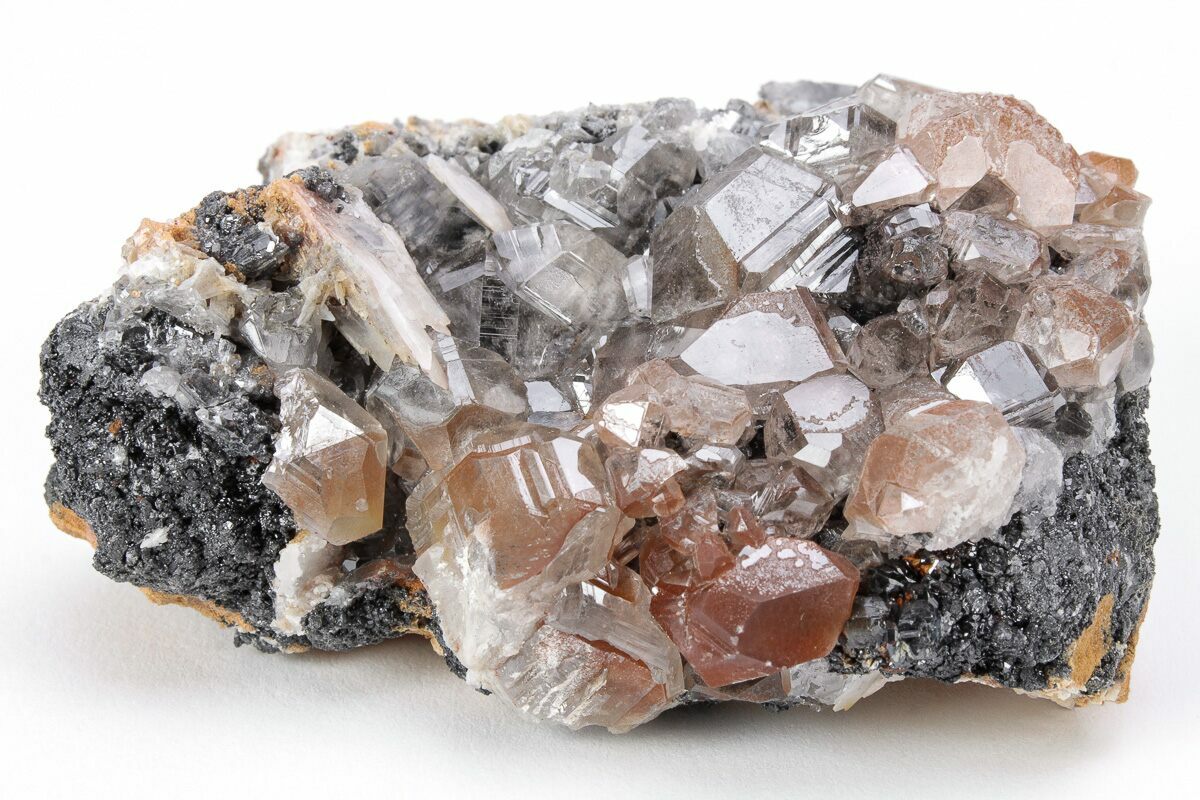 2.3" Cerussite Crystals with Bladed Barite on Galena - Morocco (#213550 ...