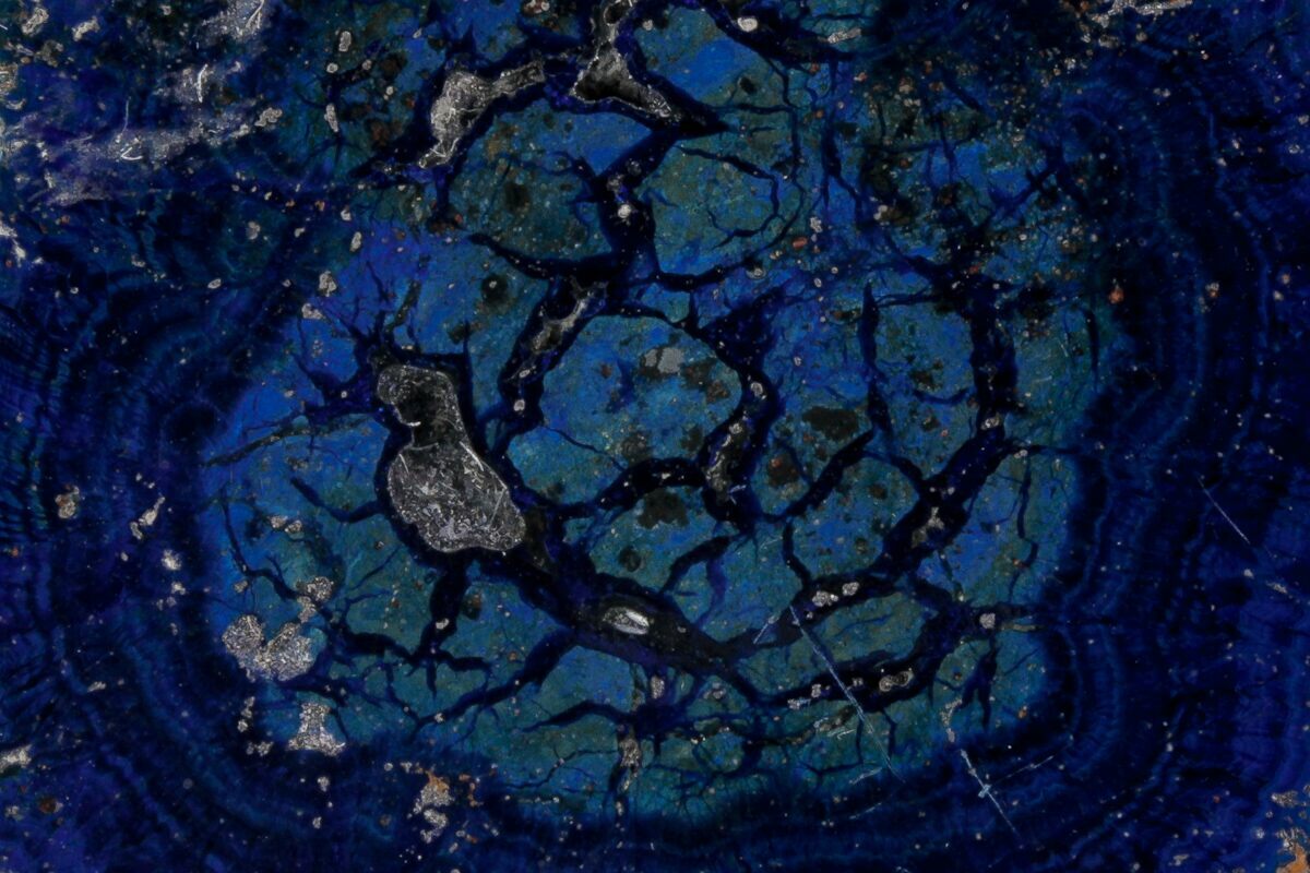 1.58" Vivid Blue, Cut/Polished Azurite Nodule Slice - Siberia (#209523 ...