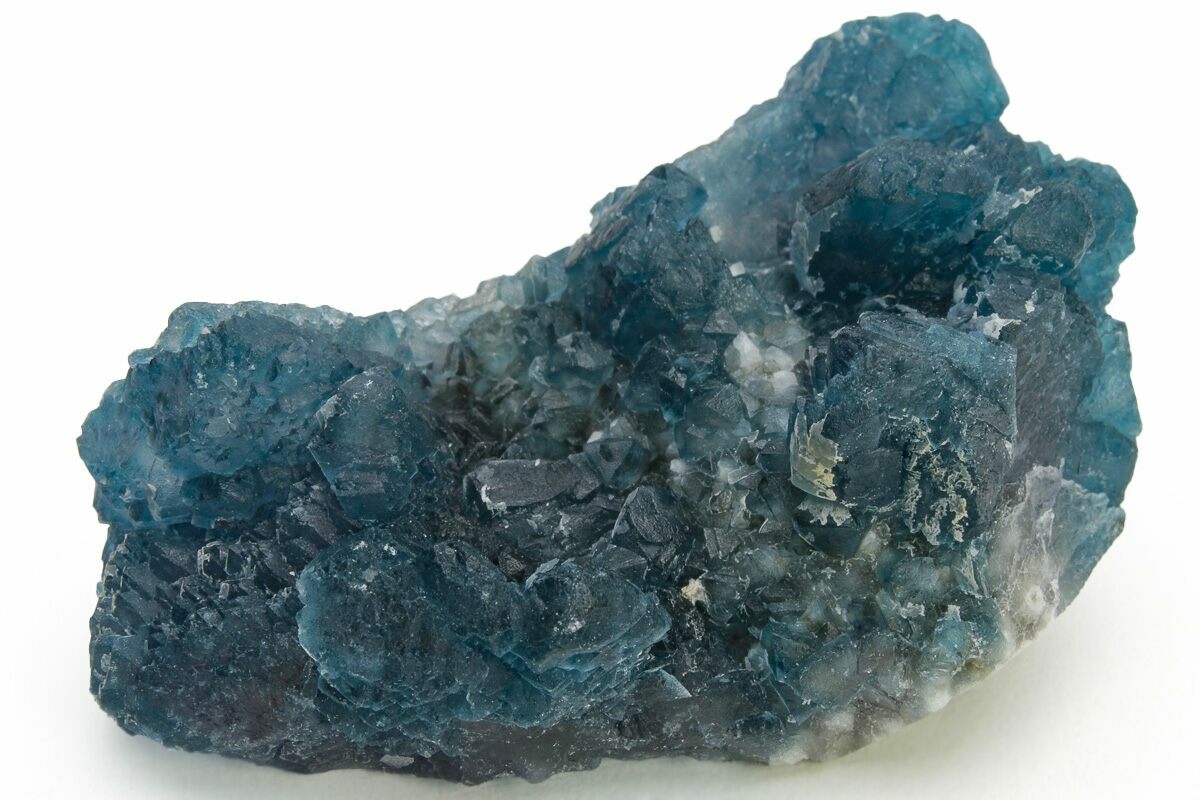 2.1" Blue, Cubic/Octahedral Fluorite Encrusted Quartz - Inner Mongolia ...