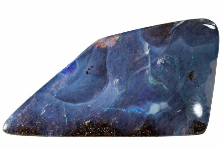 1.5" Vivid Blue Boulder Opal Cabochon - Queensland, Australia (#227096 ...