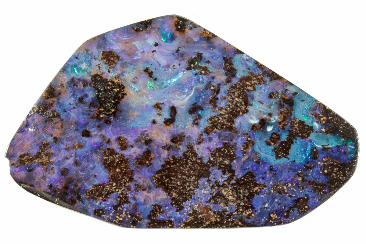 1.25" Vivid Blue Boulder Opal Cabochon - Queensland, Australia (#227118 ...