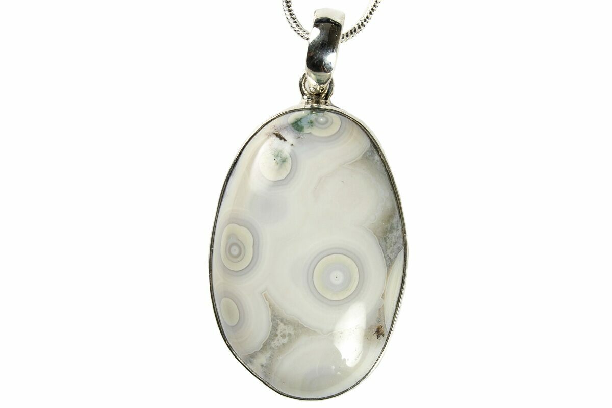 1.5" Ocean Jasper Pendant (Necklace) - 925 Sterling Silver (#228418 ...