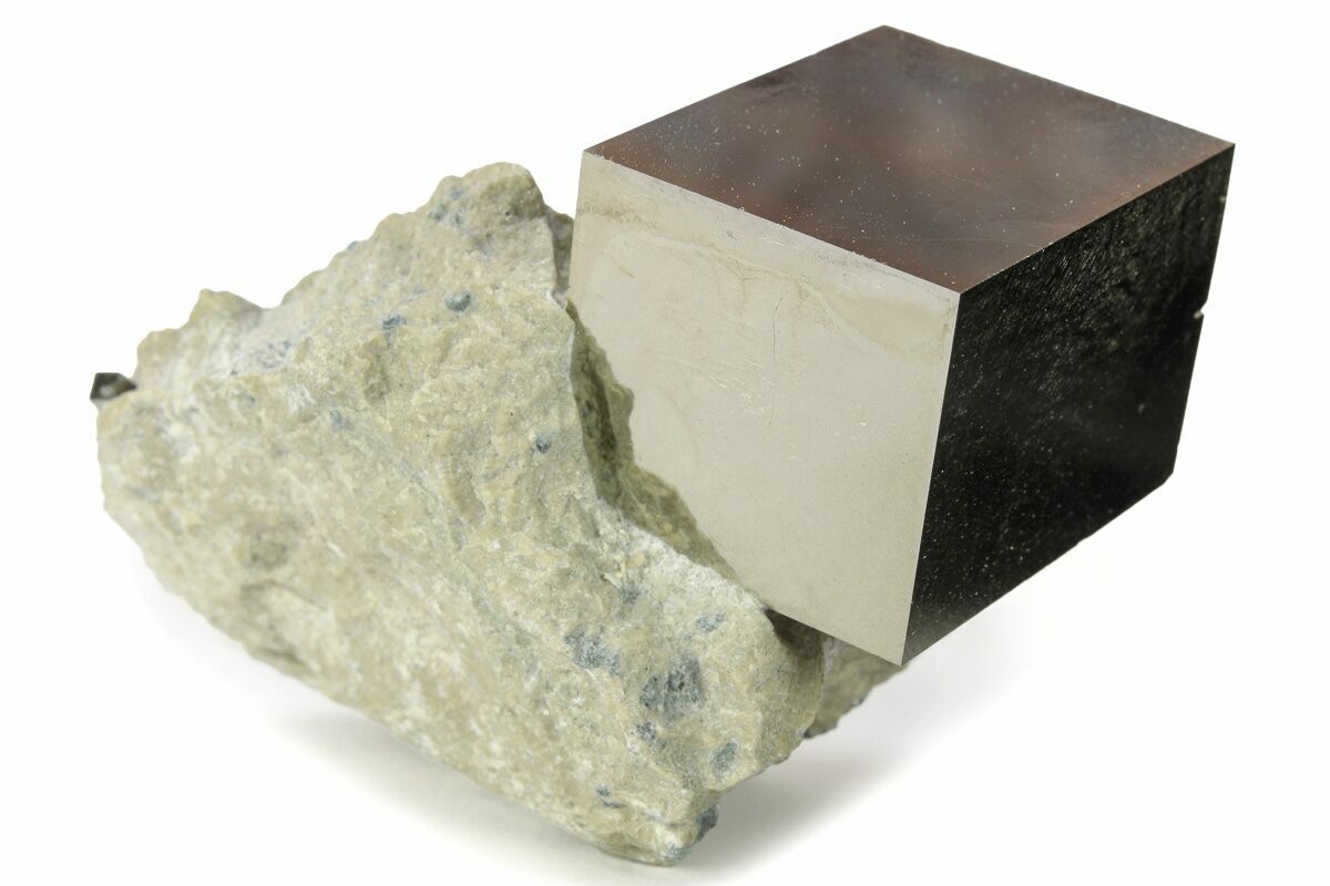 1.1" Natural Pyrite Cube In Rock - Navajun, Spain (#227697) For Sale ...