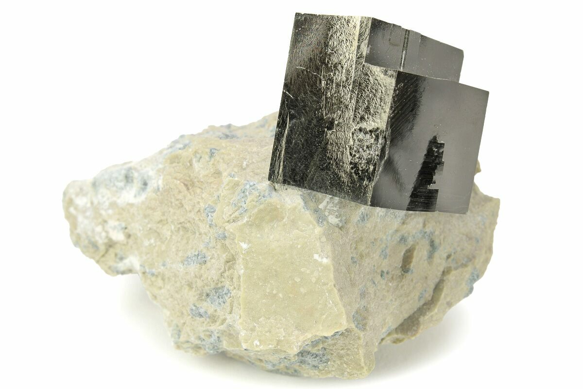 .82" Natural Pyrite Cube In Rock - Navajun, Spain (#227699) For Sale ...