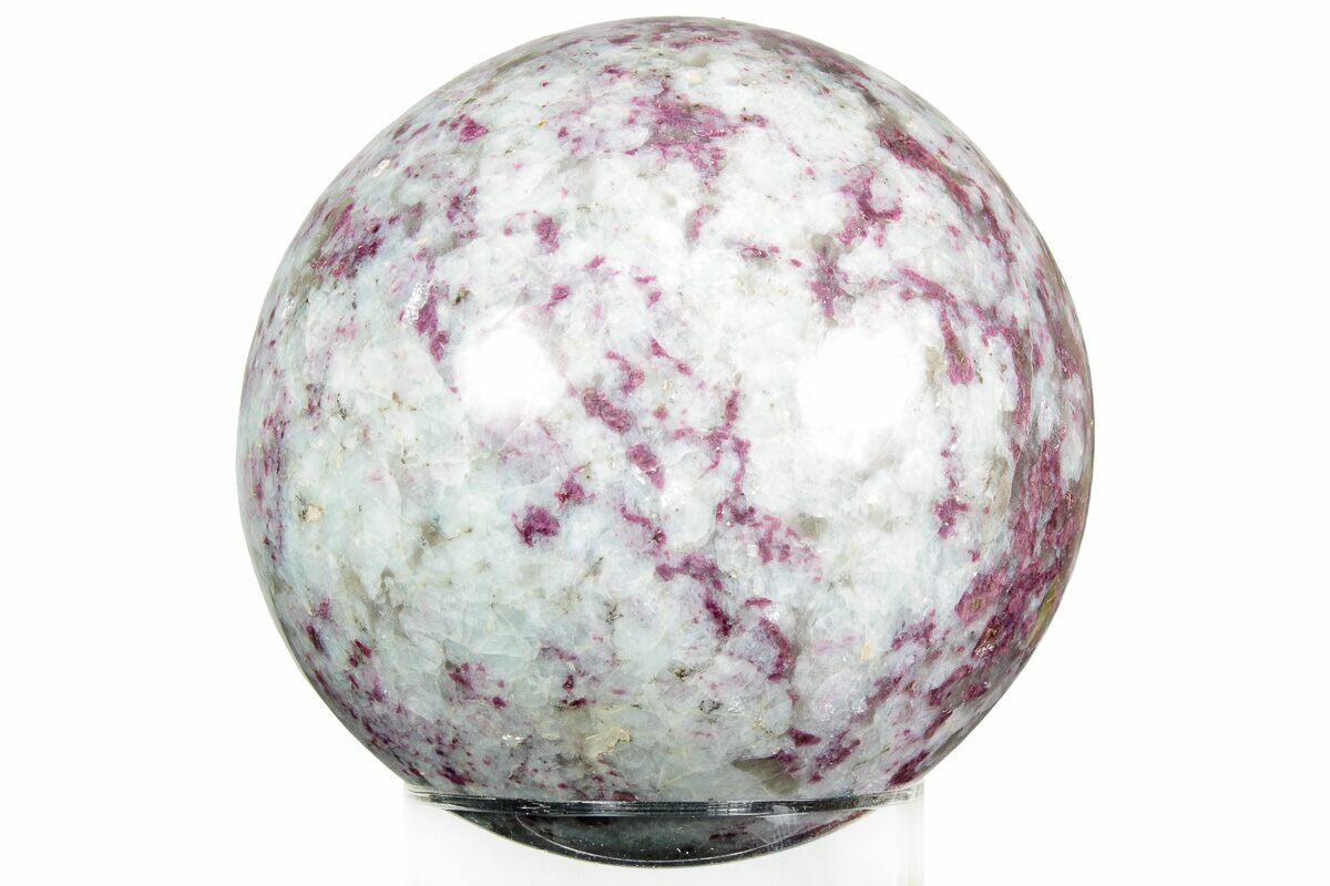 3.8" Polished Rubellite (Tourmaline) & Quartz Sphere - Madagascar ...