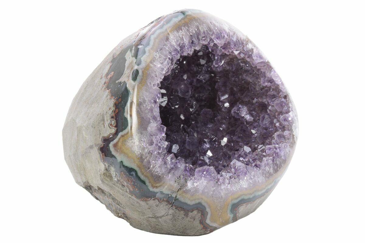 5.3" Purple Amethyst Geode with Polished Face - Uruguay (#233601) For ...