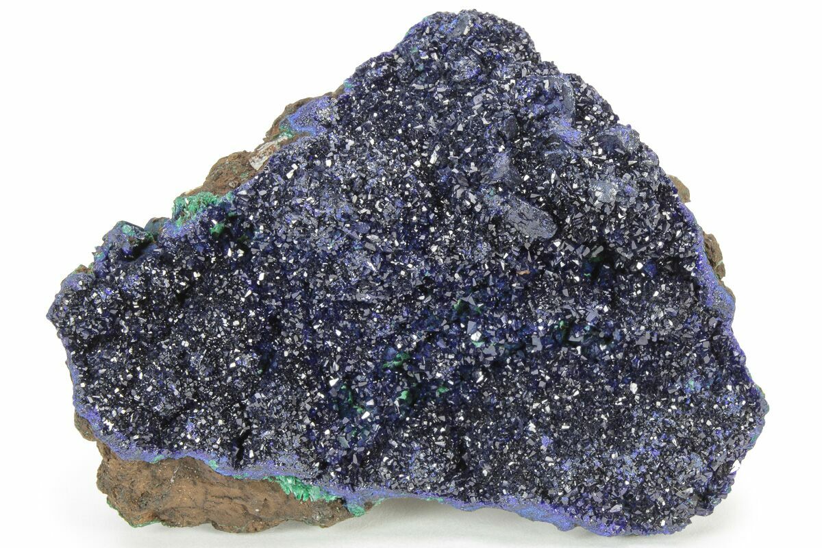 2.4" Sparkling Azurite Crystals on Fibrous Malachite - China (#236658 ...