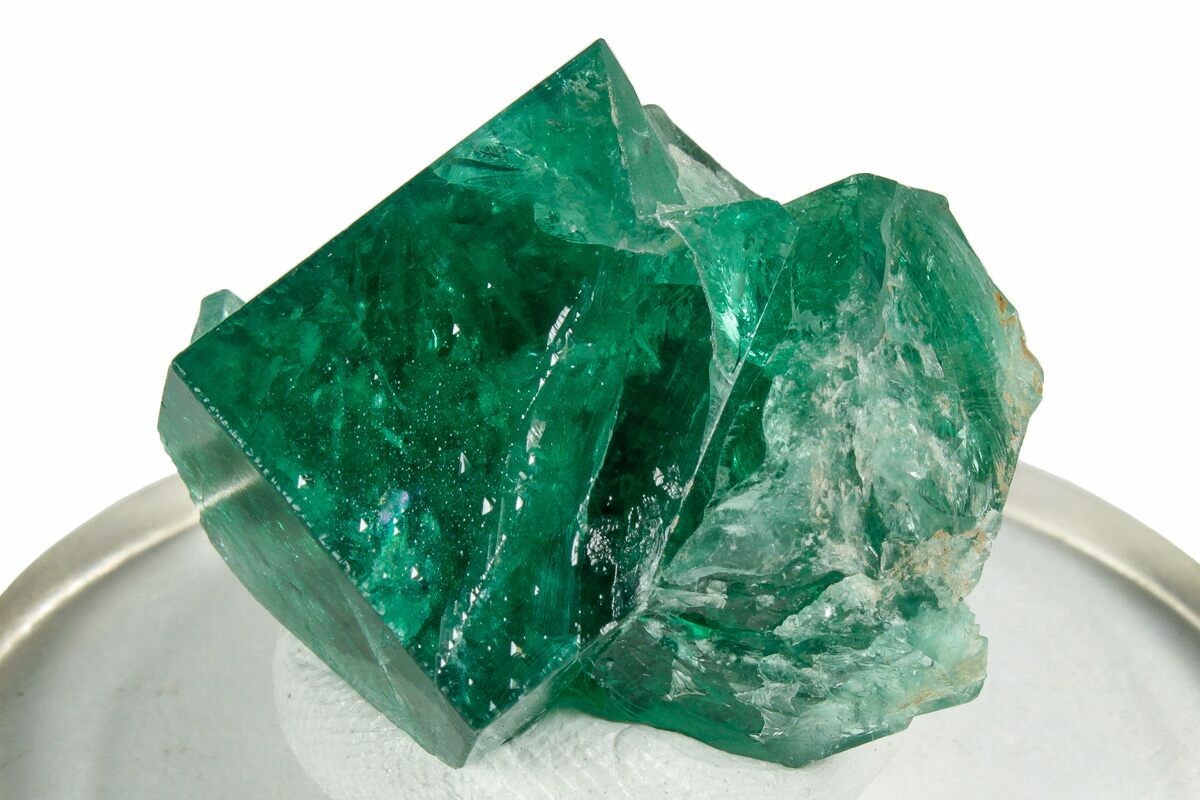 1.2" Fluorescent Green Fluorite Twins - Rogerley Mine, England (#244525 ...