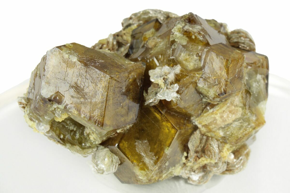 1.5" Yellow Andradite-Grossular Garnet Cluster with Clinochlore - Mali ...