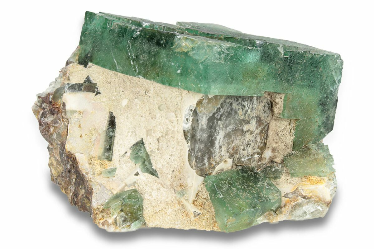 3.6" Green, Fluorescent, Cubic Fluorite Crystals - Madagascar (#249304 ...