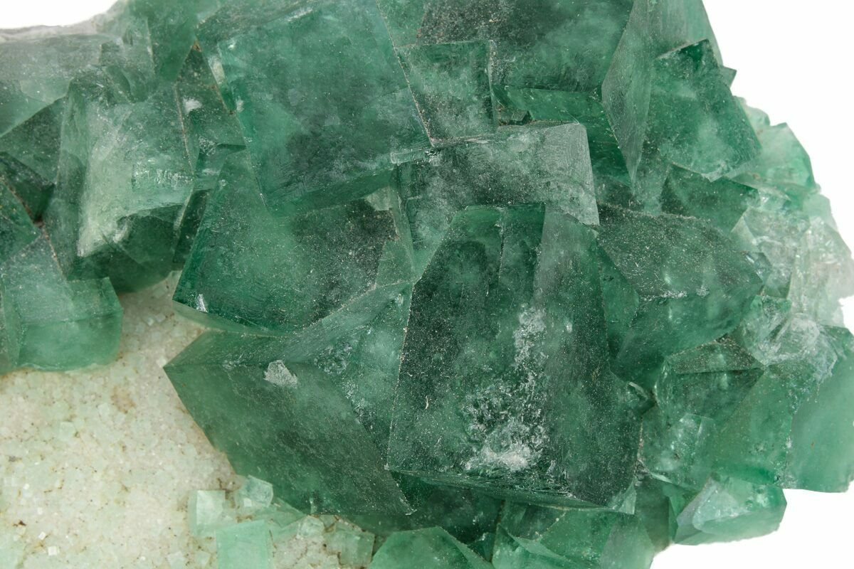 5.7" Green, Fluorescent, Cubic Fluorite Crystals - Madagascar (#249307 ...