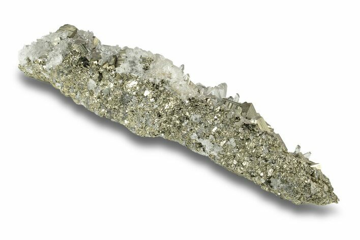 4.1" Gleaming Striated Pyrite & Quartz - Peru (#250326) For Sale ...