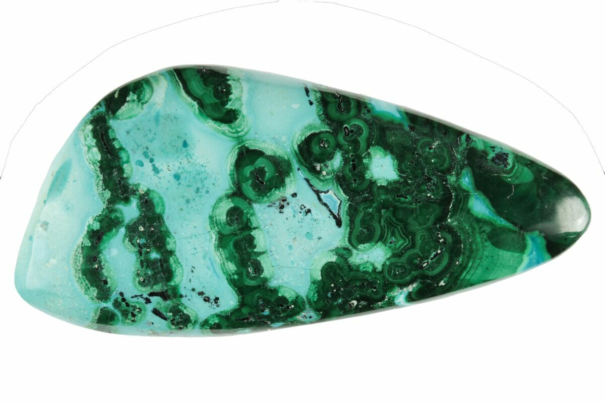 1.5" Polished, Chrysocolla and Malachite Triangular Cabochon (#250834 ...