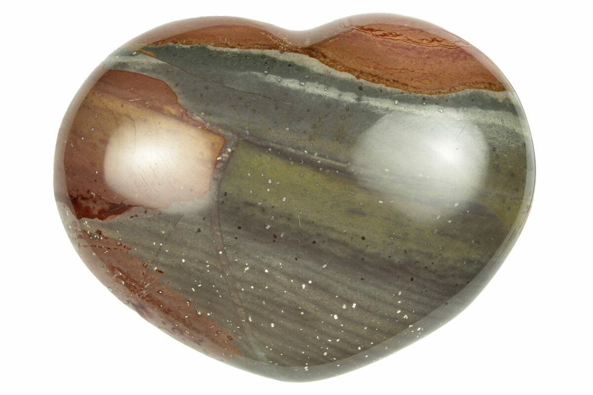 2.95" Wide, Polychrome Jasper Heart - Madagascar (#254639) For Sale ...