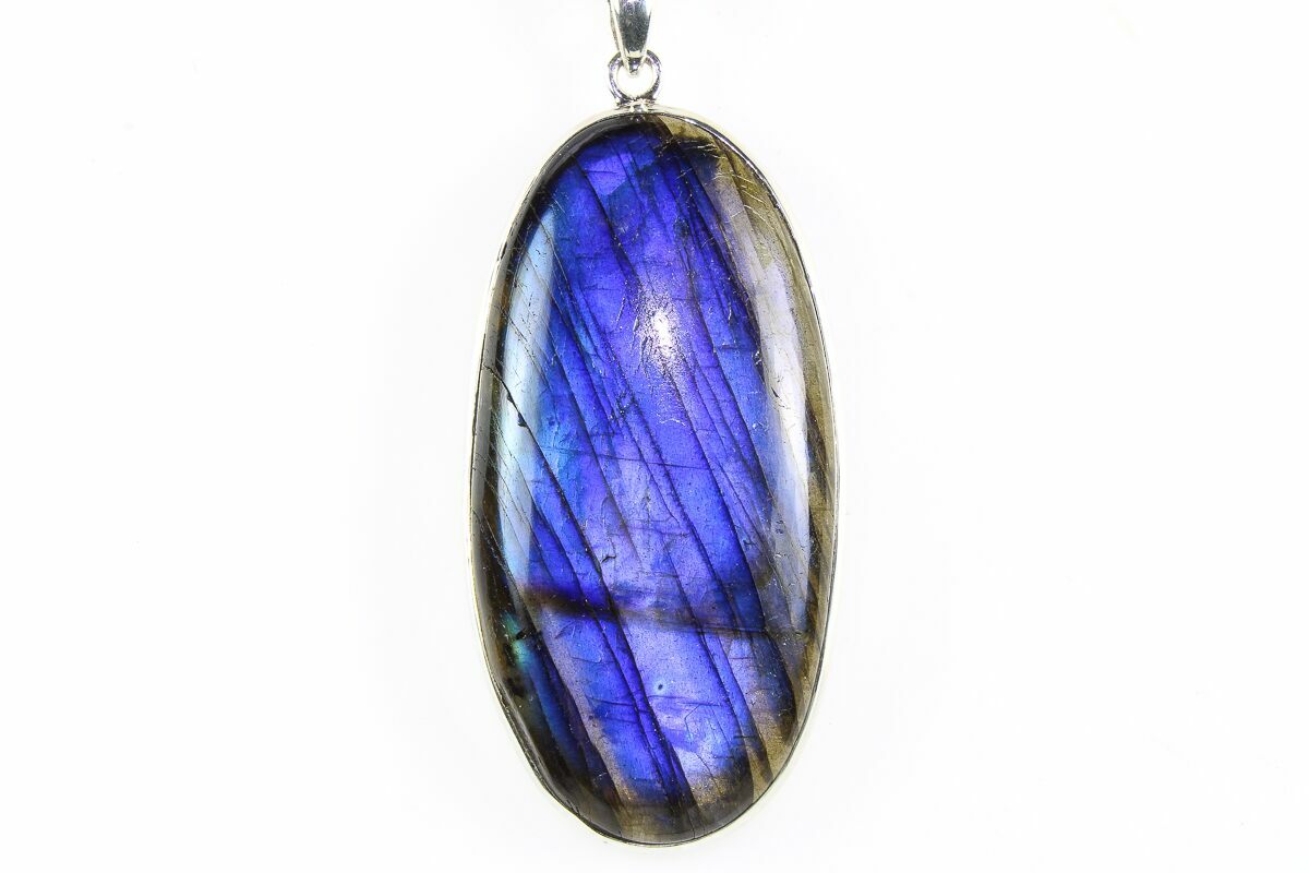 2.35" Brilliant Blue Labradorite Pendant with Chain (#256339) For Sale ...