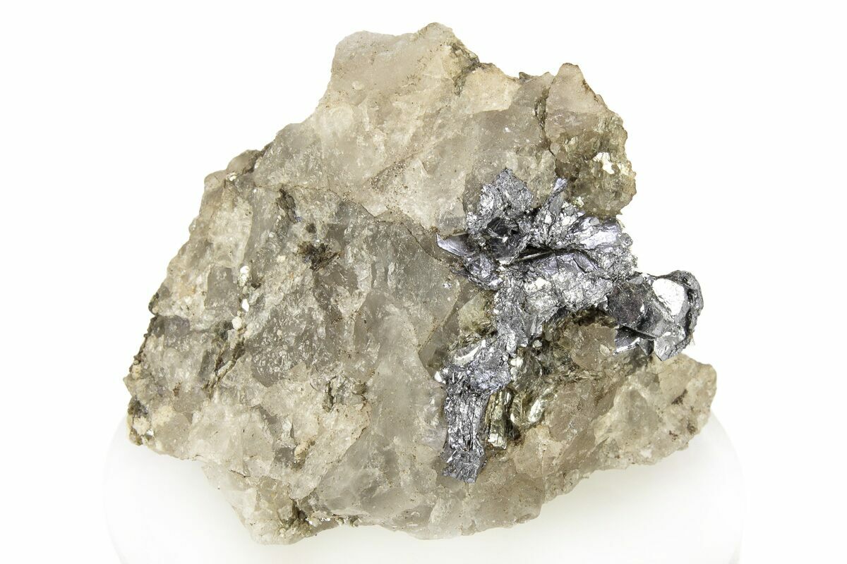 1.75" Gleaming Molybdenite in Quartz - La Corne, Canada (#260845) For ...