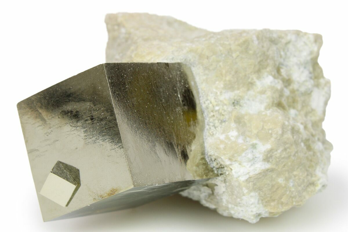 .67" Natural Pyrite Cube In Rock - Navajun, Spain (#265315) For Sale ...