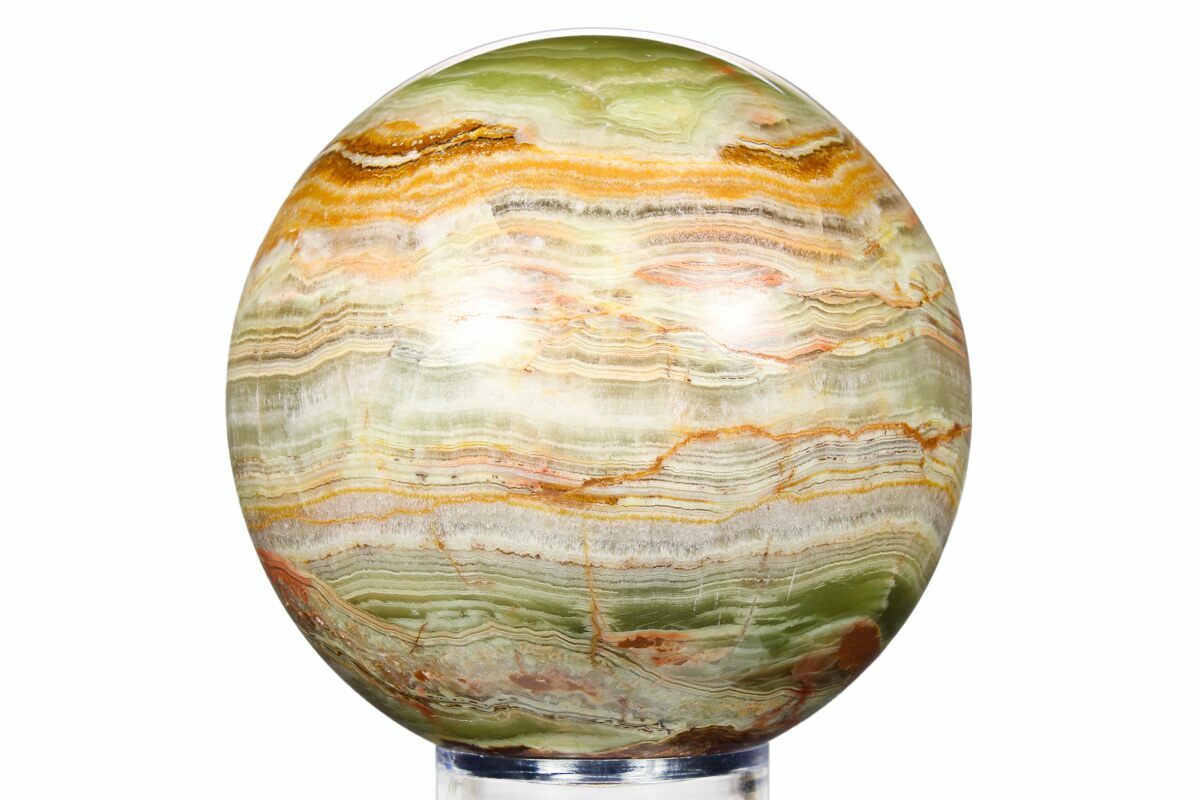 4" Polished Green Banded Calcite Sphere - Pakistan (#265546) For Sale ...