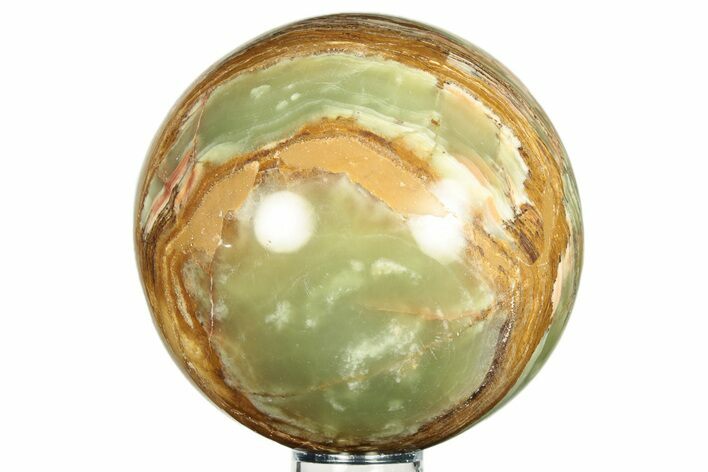 5.95" Polished Green Banded Calcite Sphere - Pakistan (#266217) For ...