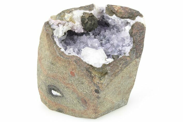 1.5" Amethyst Crystals and Chabazite in Basalt - India (#266923) For ...