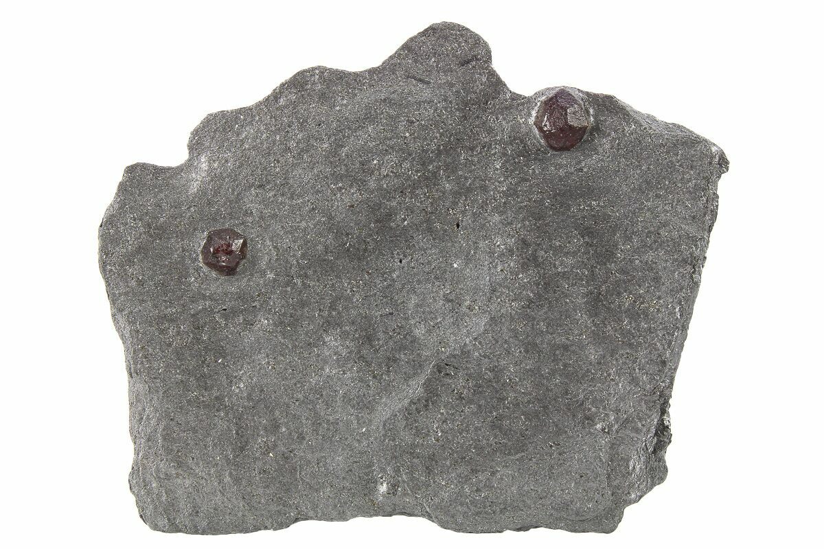 2.7" Plate of Two Red Embers Garnets in Graphite - Massachusetts ...