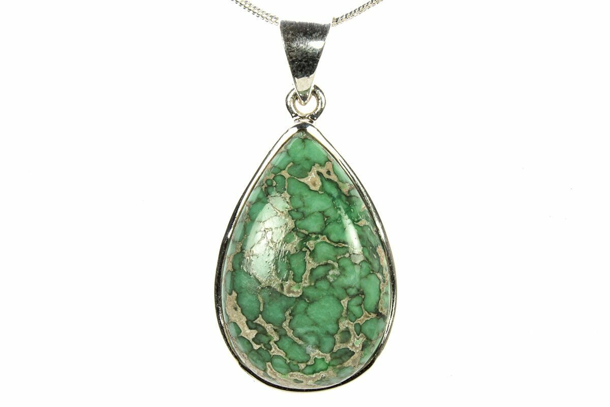 1.3" Polished Variscite Pendant (Necklace) - Sterling Silver (#279438 ...