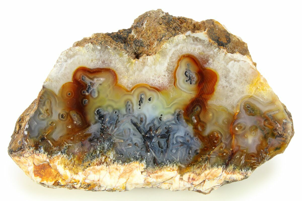 3.3" Polished Trent Agate With Stibnite & Realgar - Oregon (#299267 ...