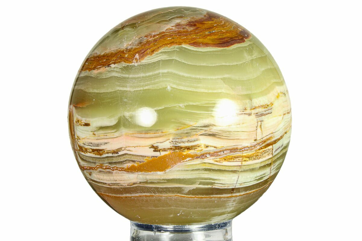 3.8" Polished Green Banded Calcite Sphere - Pakistan (#301447) For Sale ...