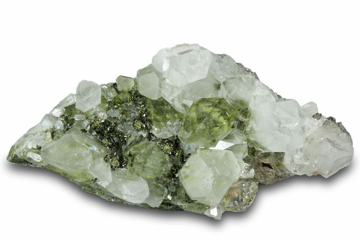 2.7" Sparkling Dark Green Epidote Crystals on Quartz - Turkey (#301432 ...