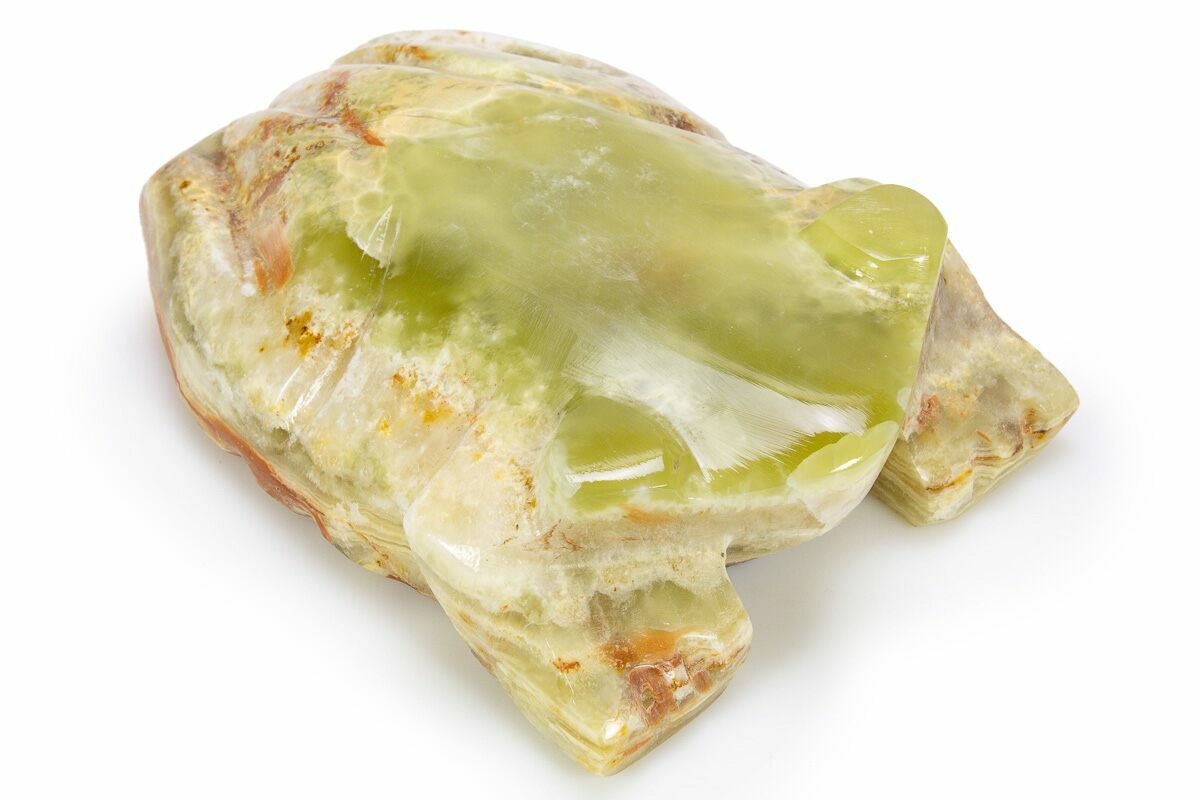 4.1" Carved Green Banded Calcite Frog - Pakistan (#301422) For Sale ...