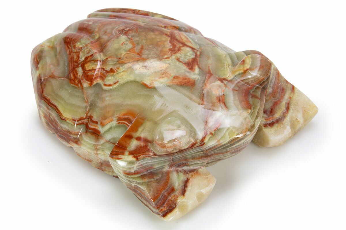 4.1" Carved Green Banded Calcite Frog - Pakistan (#301438) For Sale ...