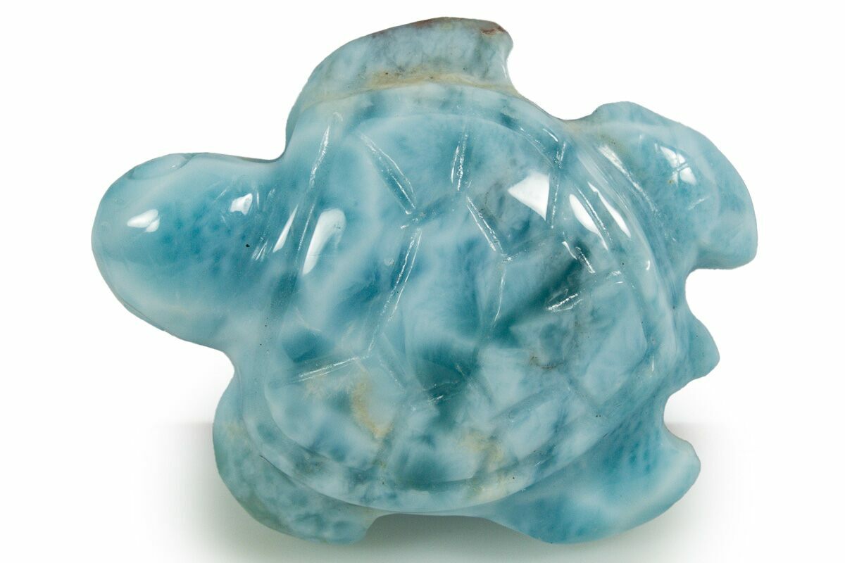 1.1" Polished Carved Larimar Sea Turtle - Dominican Republic (#314960 ...