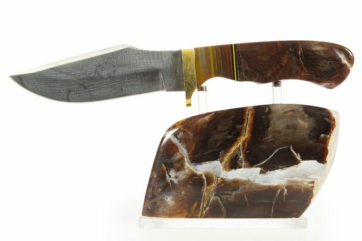 8" Knife With Colorful Agate Inlays & Base - Hand-Crafted In Utah ...