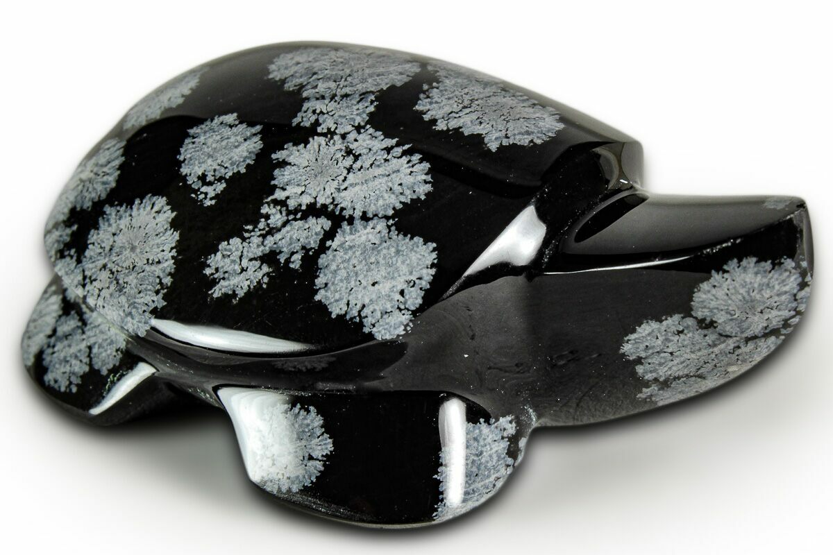 2.4" Polished Snowflake Obsidian Turtle - California (#331617) For Sale ...