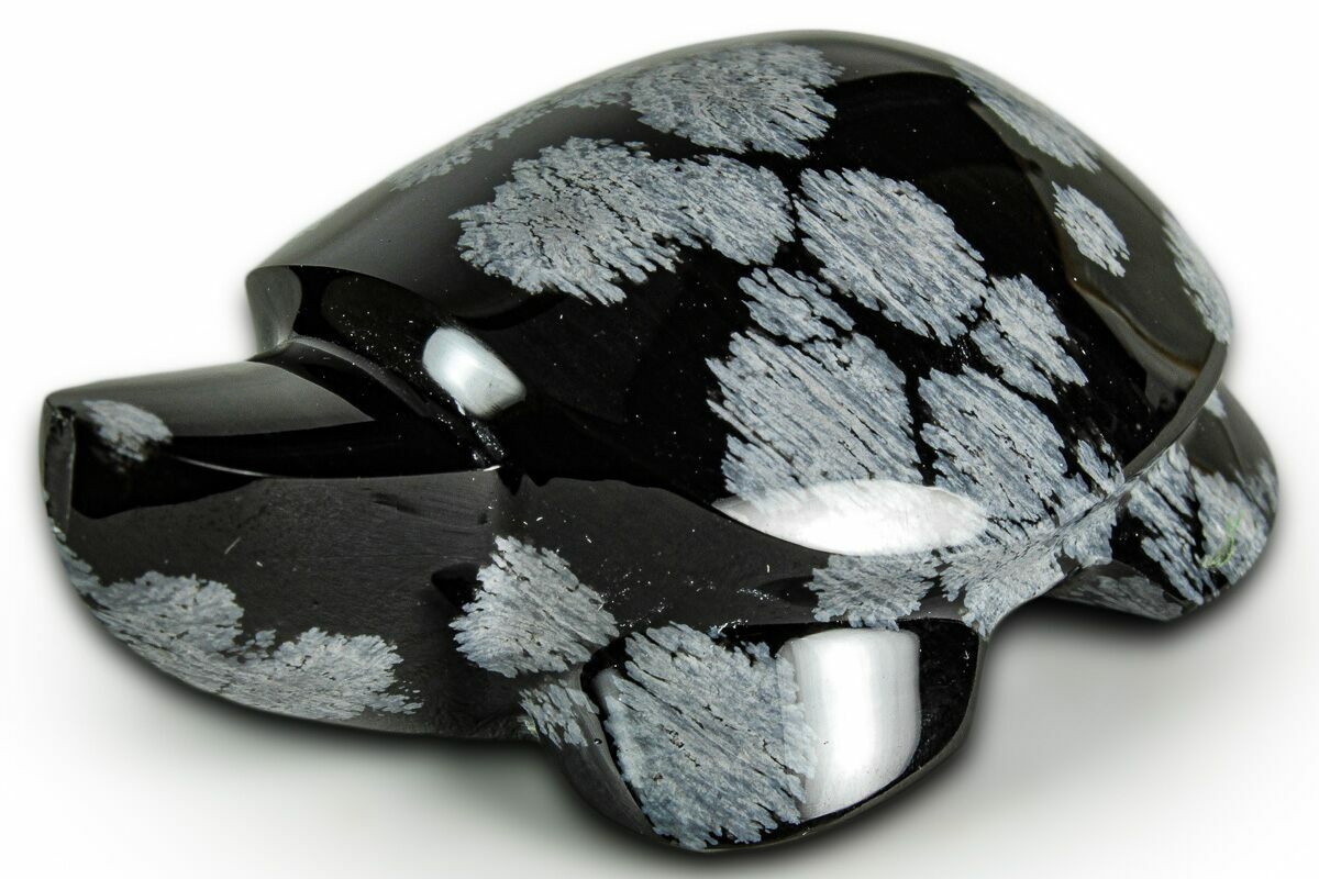 2.4" Polished Snowflake Obsidian Turtle - California (#331617) For Sale ...