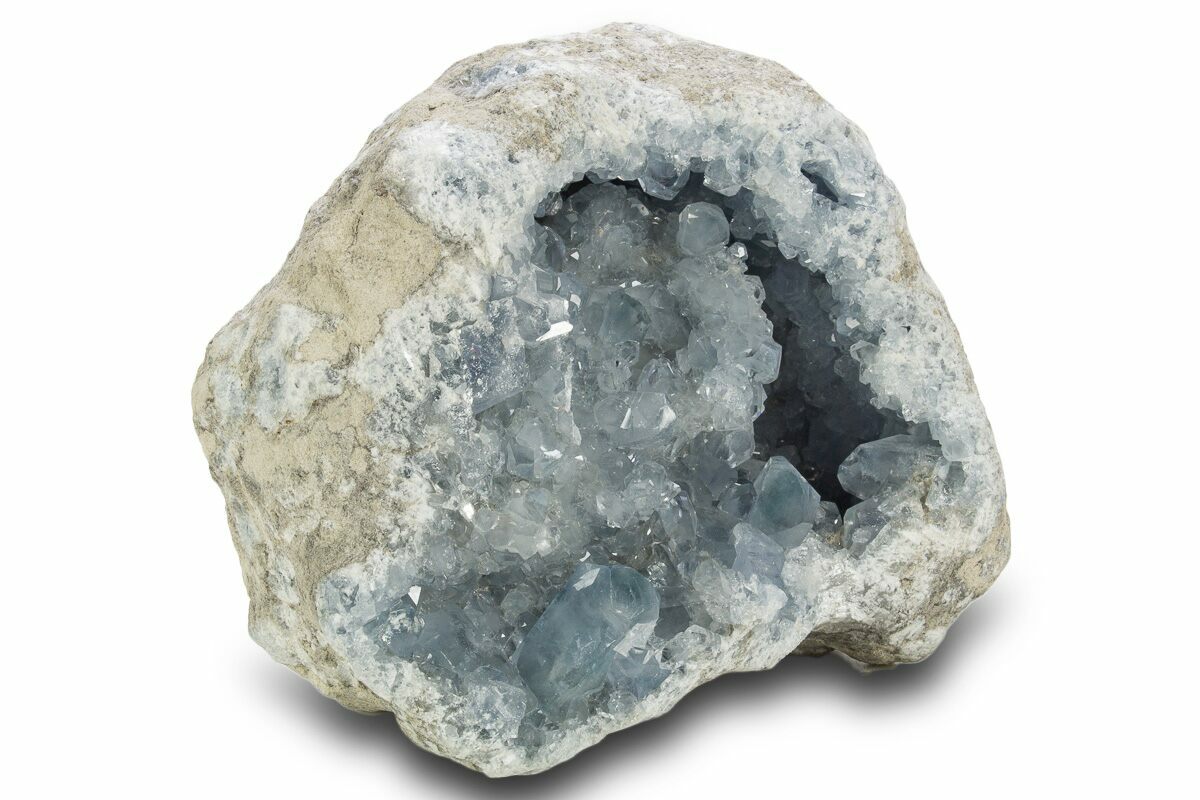 7.1" Crystal Filled Celestine (Celestite) Geode - Madagascar (#333876 ...