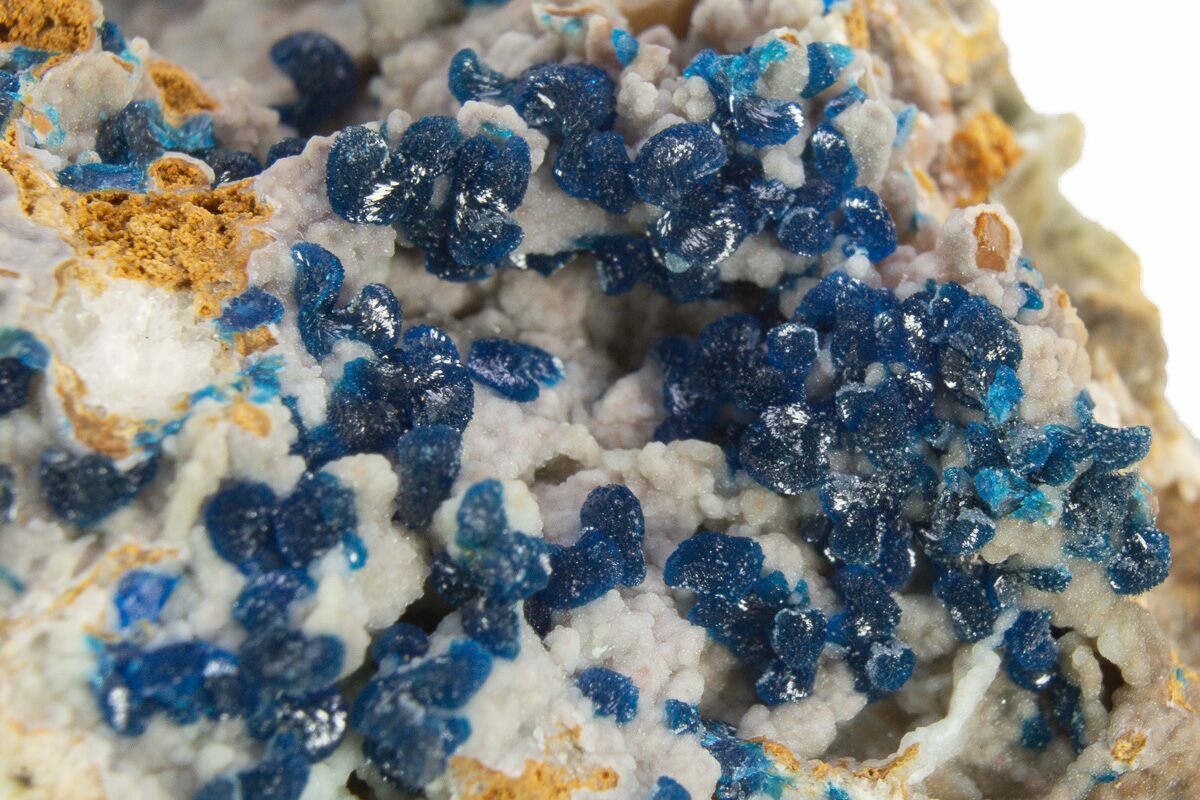 1.5" Vibrant Blue Veszelyite Crystals on Hemimorphite - China (#337107 ...