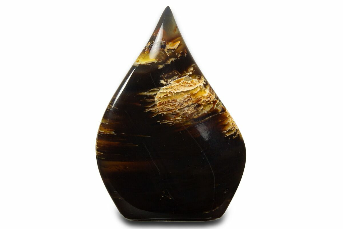 3" Polished Indonesian Blue Amber Flame (#338005) For Sale - FossilEra.com