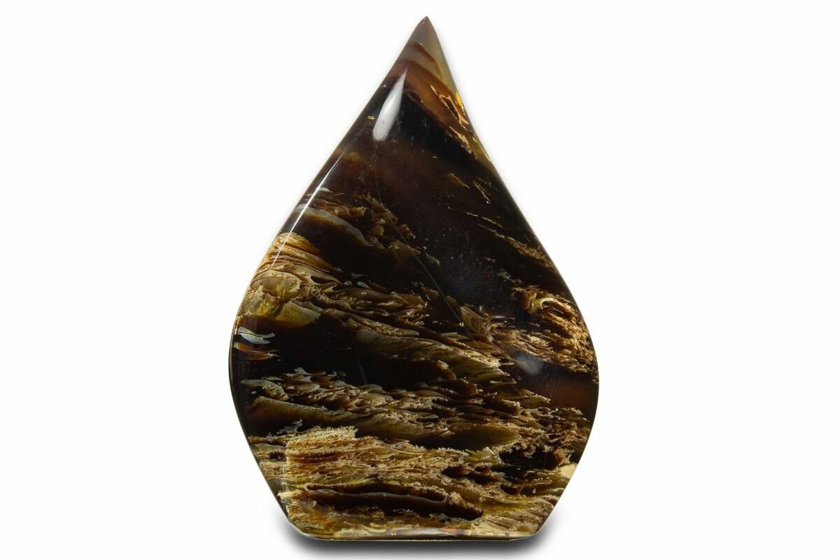 3" Polished Indonesian Blue Amber Flame (#338005) For Sale - FossilEra.com