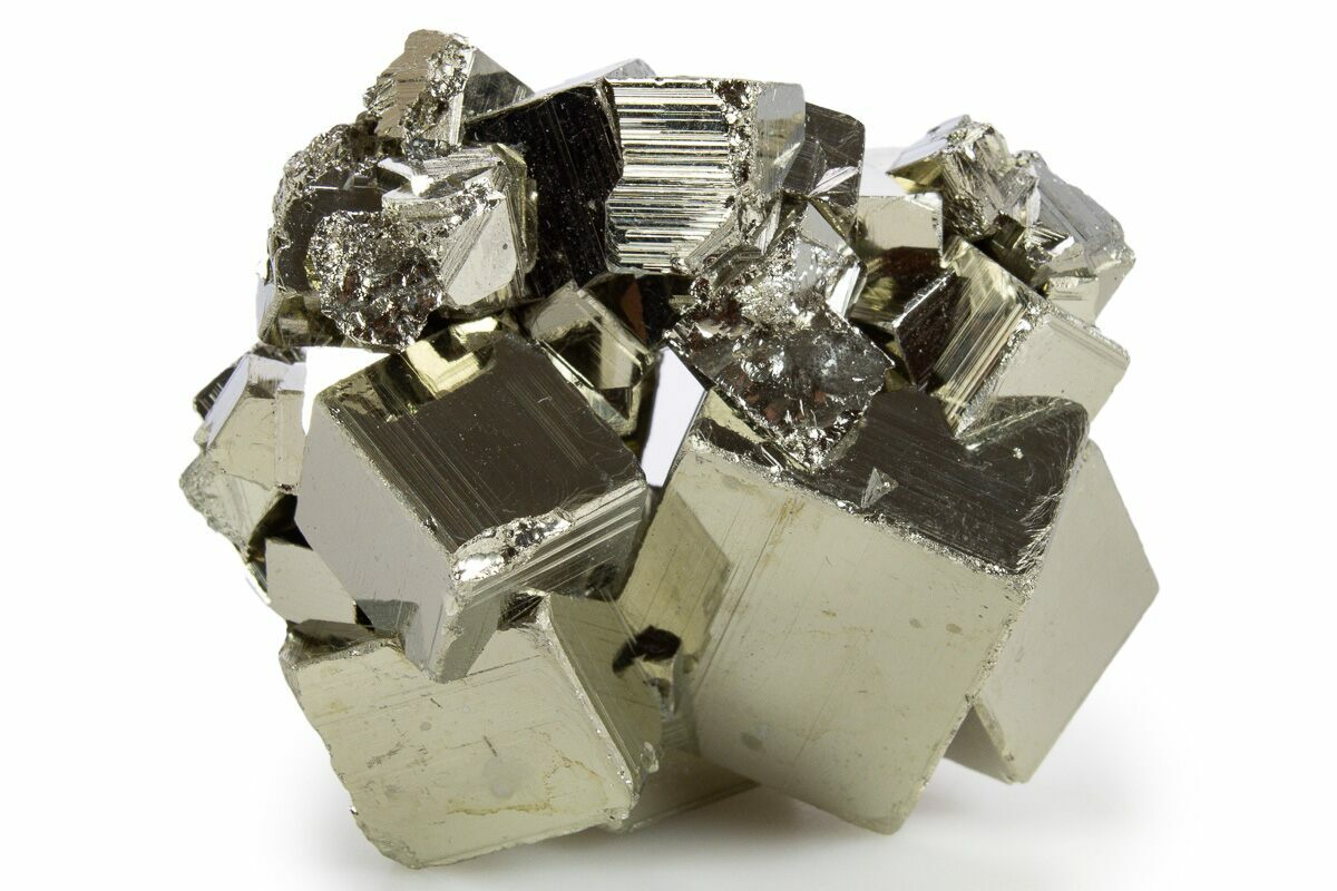 2" Gleaming Striated Cubic Pyrite Cluster - Peru (#341540) For Sale ...