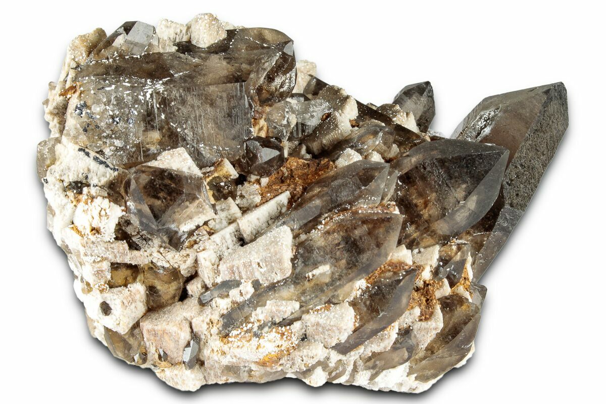 2.5" Lustrous Smoky Quartz Crystal Cluster on Feldspar - Malawi ...